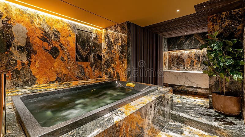 Luxurious Spa with Marble Jacuzzi Stock Image - Image of hotel, calm ...