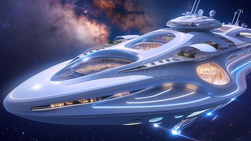 A Luxurious Space Hotel Floats in the Vastness of Outer Space, Offering ...