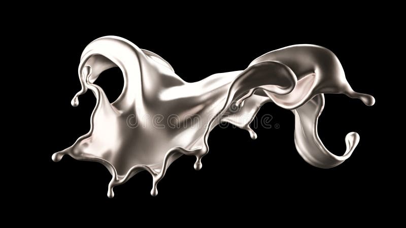 Luxurious Splash of Silver. 3d Illustration, 3d Rendering Stock ...