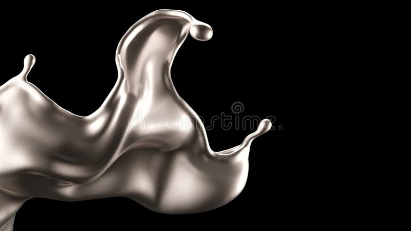 Luxurious Splash of Silver. 3d Illustration, 3d Rendering Stock ...
