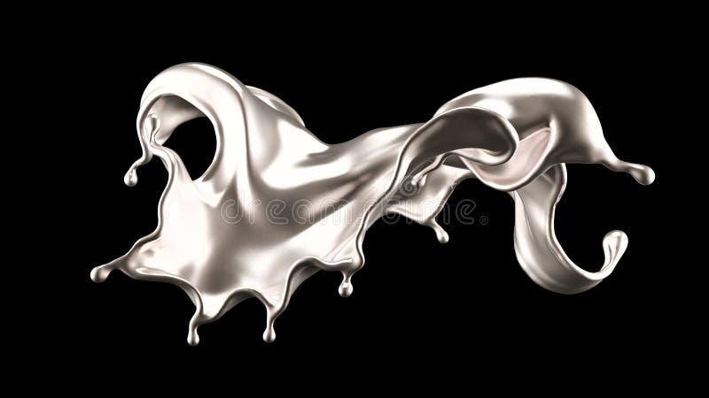 Luxurious Splash of Silver. 3d Illustration, 3d Rendering Stock ...
