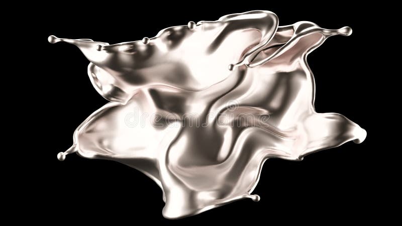Luxurious Splash of Silver. 3d Illustration, 3d Rendering Stock ...