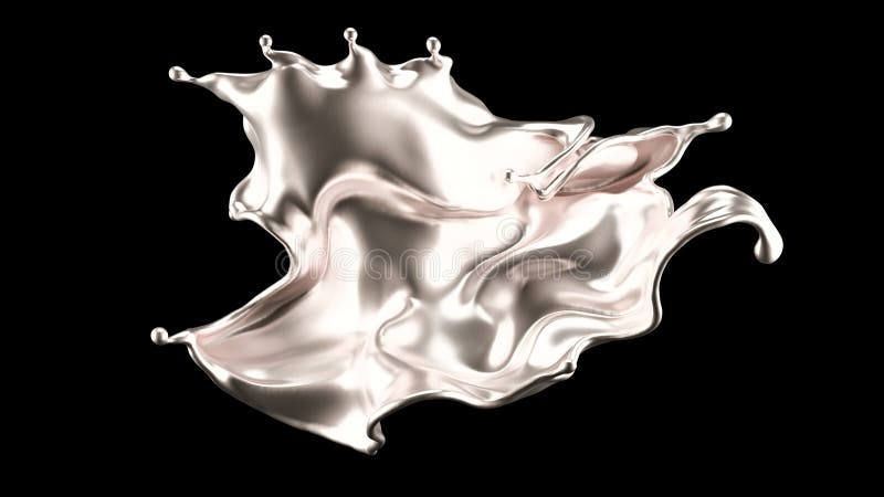 Luxurious Splash of Silver. 3d Illustration, 3d Rendering Stock ...