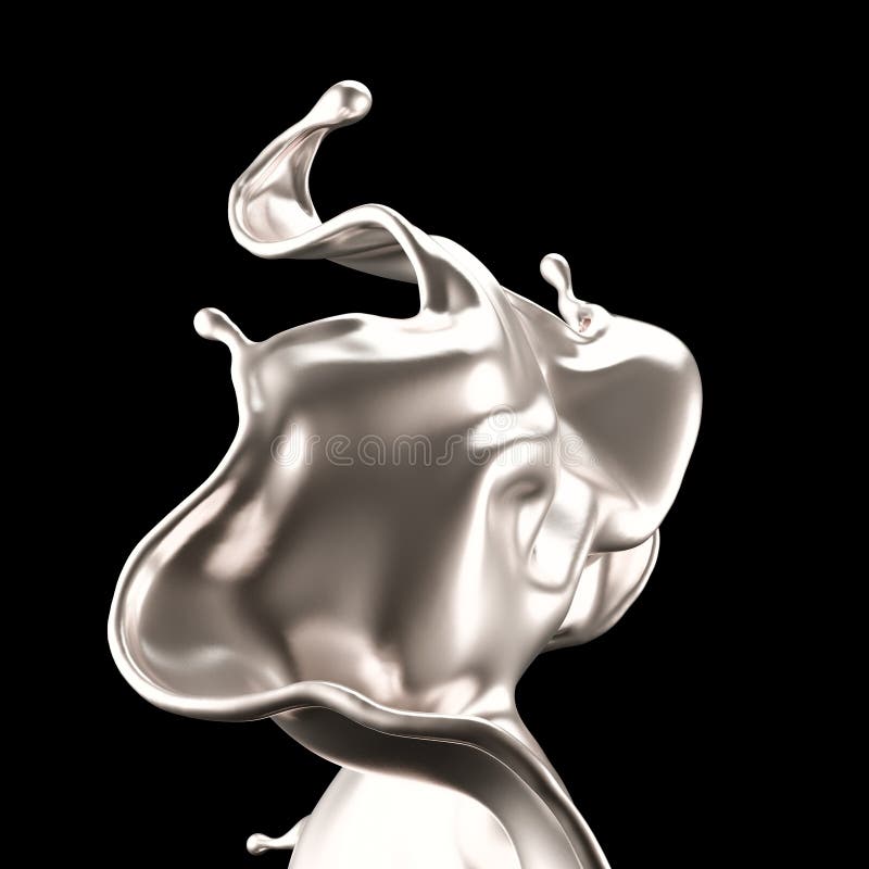 Luxurious Splash of Silver. 3d Illustration, 3d Rendering Stock ...
