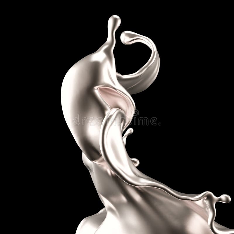 Luxurious Splash of Silver. 3d Illustration, 3d Rendering Stock ...