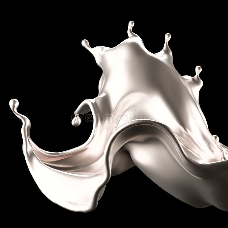 Luxurious Splash of Silver. 3d Illustration, 3d Rendering Stock ...