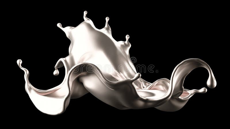 Luxurious Splash of Silver. 3d Illustration, 3d Rendering Stock ...