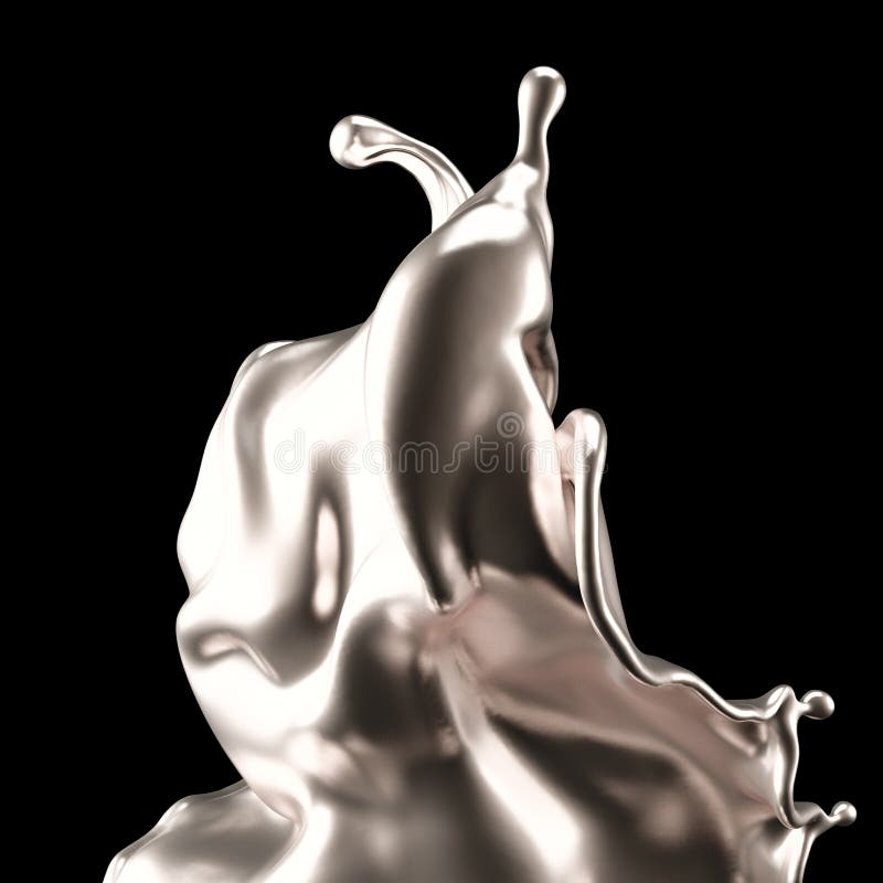 Luxurious Splash of Silver. 3d Illustration, 3d Rendering Stock ...