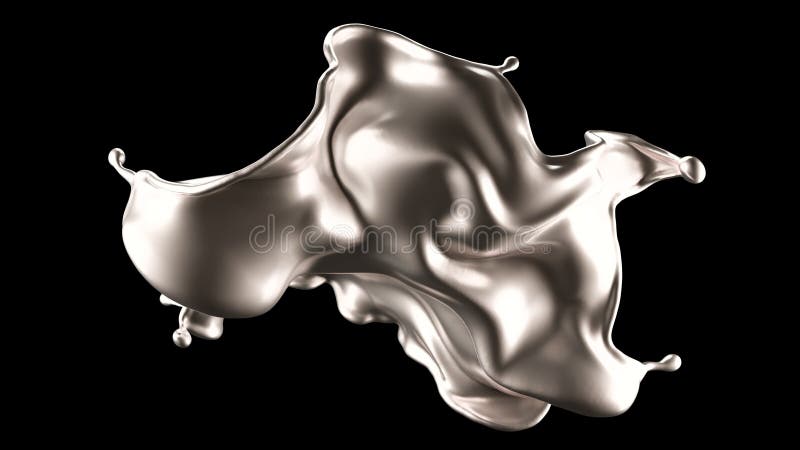Luxurious Splash of Silver. 3d Illustration, 3d Rendering Stock ...