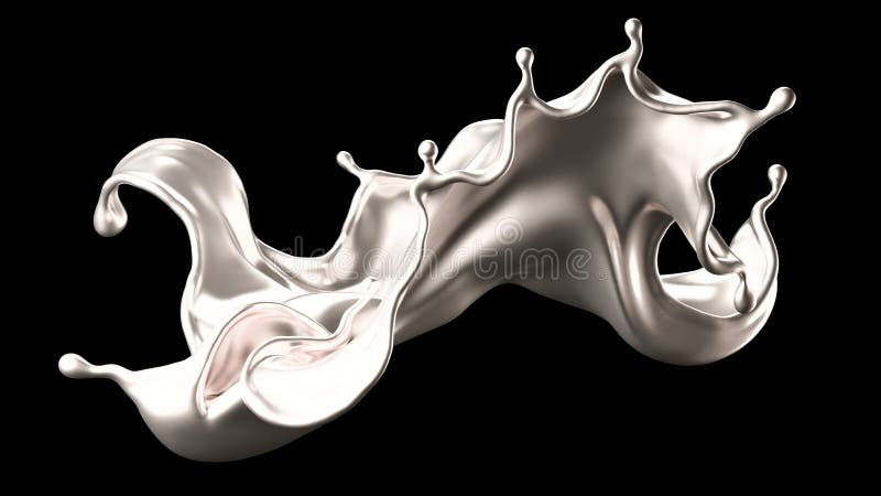 Luxurious Splash of Silver. 3d Illustration, 3d Rendering Stock ...