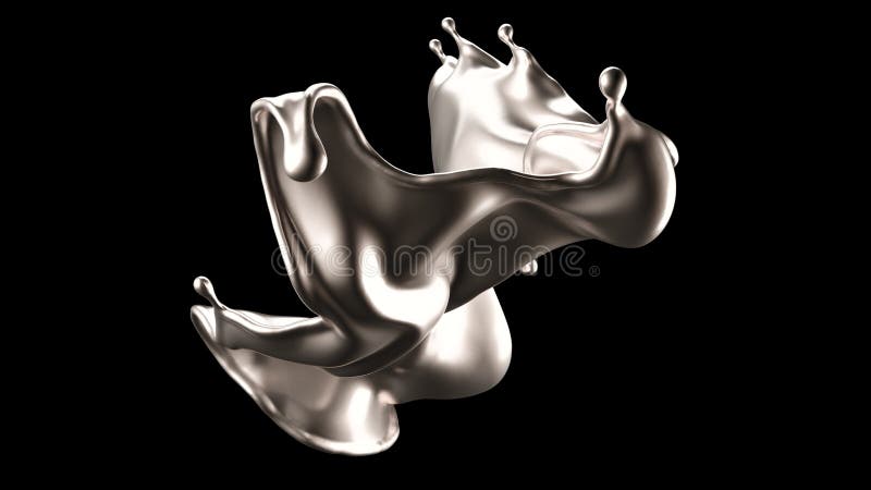 Luxurious Splash of Silver. 3d Illustration, 3d Rendering Stock ...