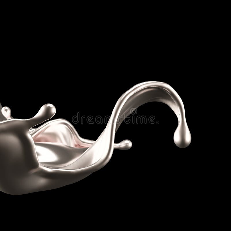 Luxurious Splash of Silver. 3d Illustration, 3d Rendering Stock ...