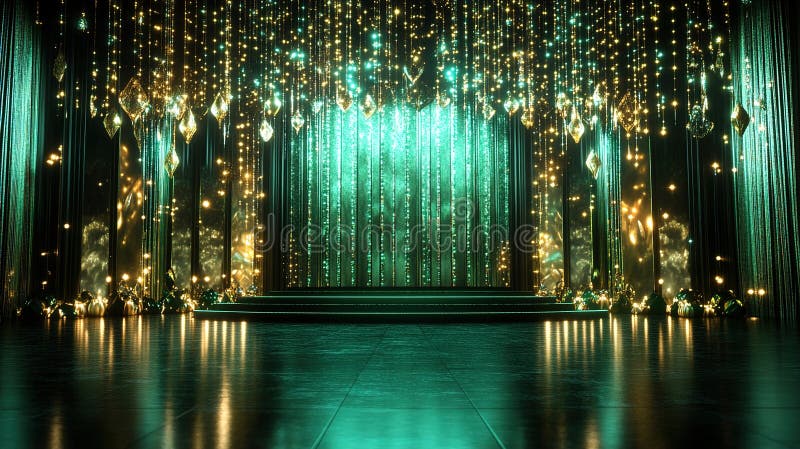 Luxurious Stage Backdrop with Shimmering Lights, Sparkling Diamonds ...
