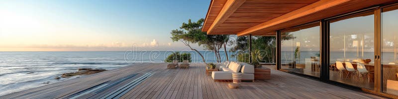 Luxurious Stilted Beach House on the Seashore Stock Photo - Image of ...