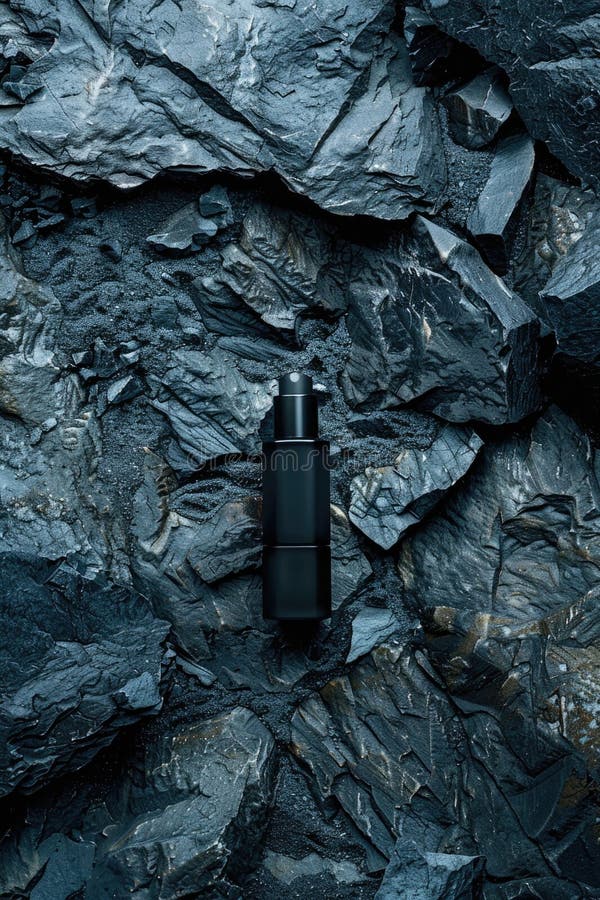 Luxurious Stone-Textured Perfume Bottle on Dark Slate Background Stock ...
