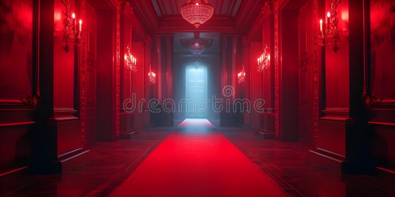 Luxurious Symmetrical Red Carpet Design Concept with Looping Video ...