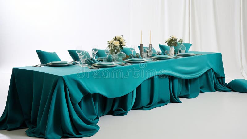 Luxurious Teal Fabric Modern Modular Dining Table Design Inspiration ...