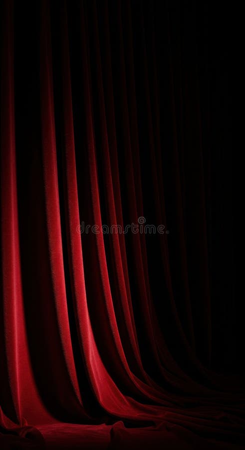 Luxurious, Textured Red Fabric Drapes Creating a Theatrical Background ...