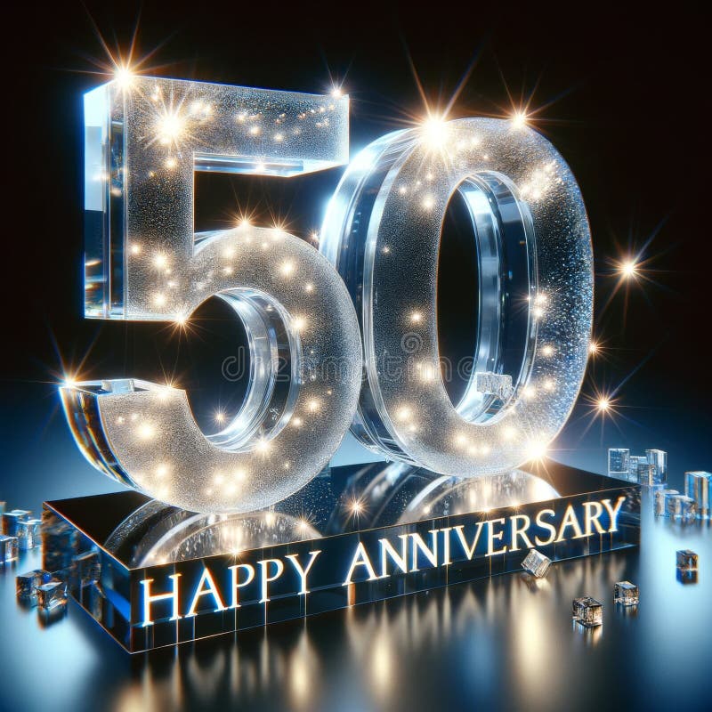 Luxurious 50th Anniversary Diamond Celebration Stock Illustration ...