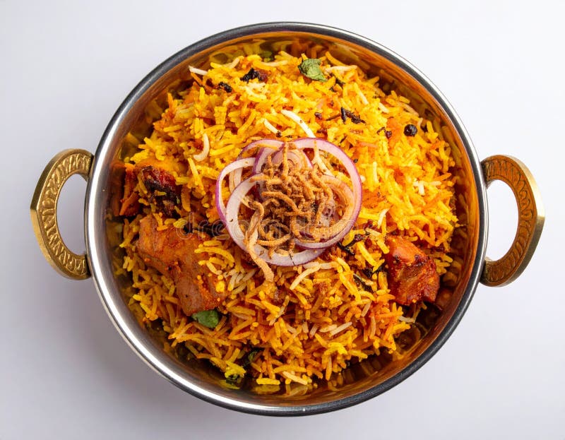 Luxurious Top View of Vibrant Aromatic Biryani with Fragrant Spices ...