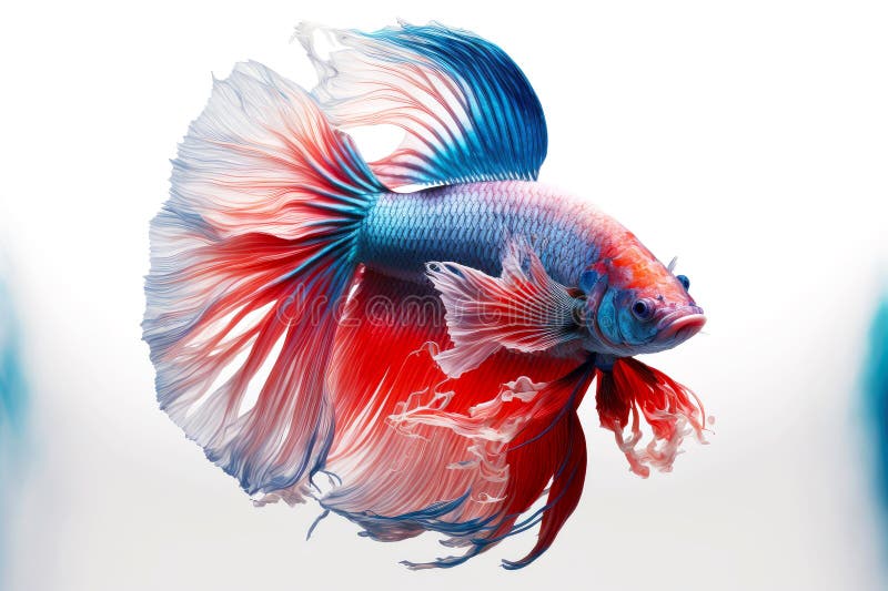 Luxurious Tropical Betta Fish Isolated on White Background Stock ...