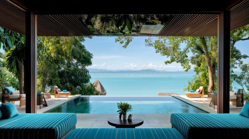 Luxurious Tropical Coastal Retreat with Infinity Pool Overlooking Ocean ...