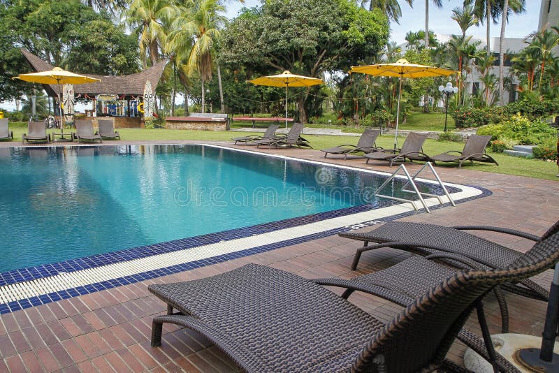 Luxurious Tropical Pool Resort Stock Image - Image of villa, design ...