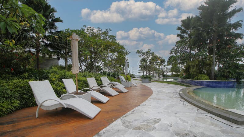 Luxurious Tropical Pool Resort Stock Image - Image of architecture ...