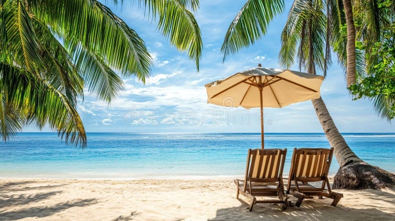 Luxurious Tropical Vacation Settings with Beautiful Beach View Stock ...