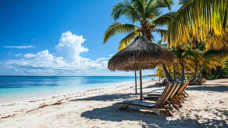 Luxurious Tropical Vacation Settings with Beautiful Beach View Stock ...