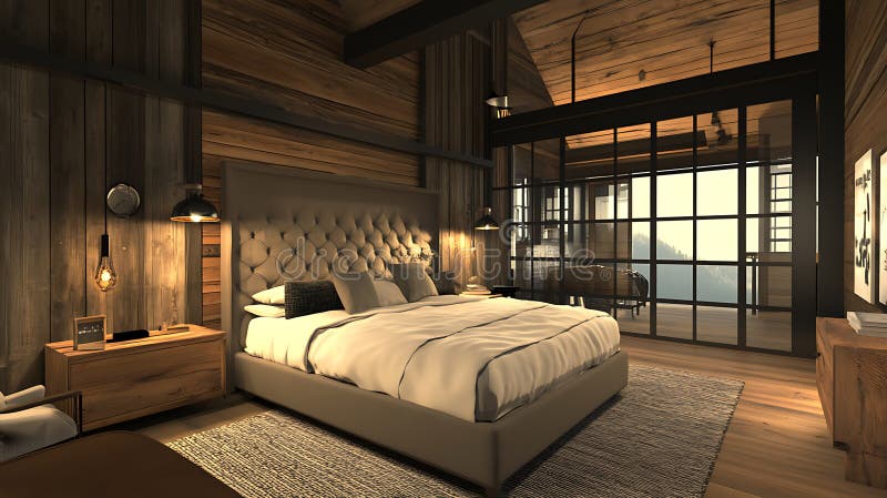 Luxurious Tufted Bed Bedroom Design Stock Photo - Image of artistic ...