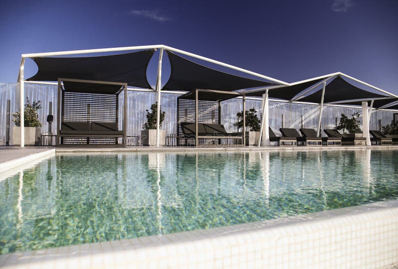 Luxurious Turquoise Swimming Pool Stock Image - Image of decorative ...