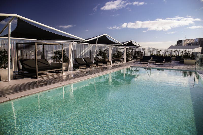 Luxurious Turquoise Swimming Pool Stock Photo - Image of turquoise ...