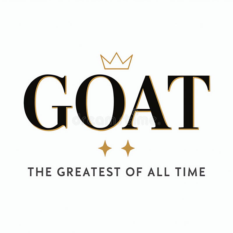 Luxurious Typographic Design with the Word GOAT in 3D and a Golden ...
