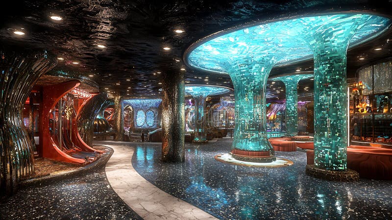 Luxurious UnderwaterThemed Interior Design Stock Illustration ...