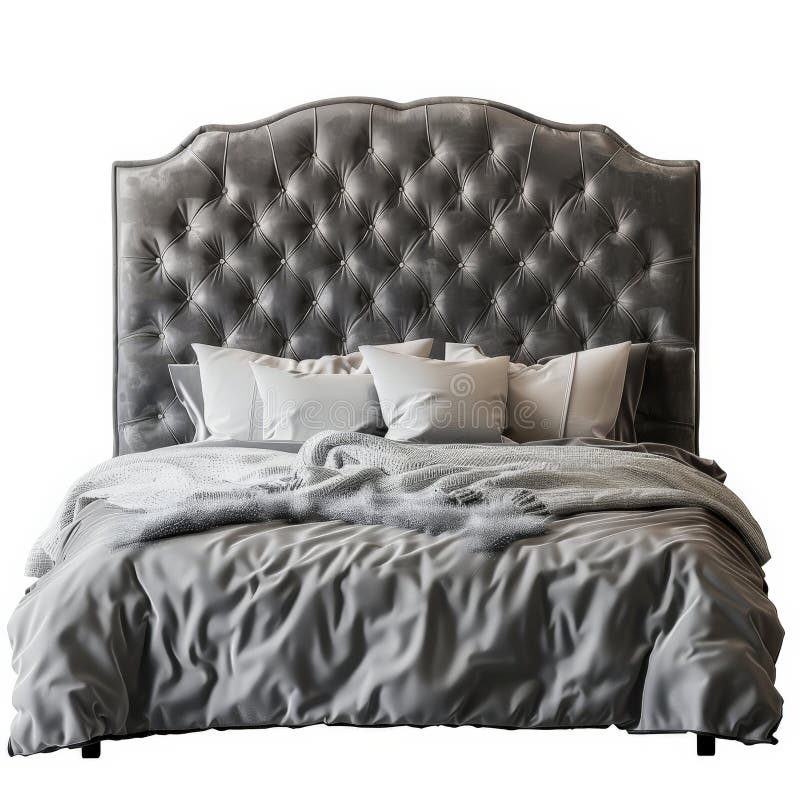 A Luxurious Upholstered Headboard with Button Tufting and a Velvet ...