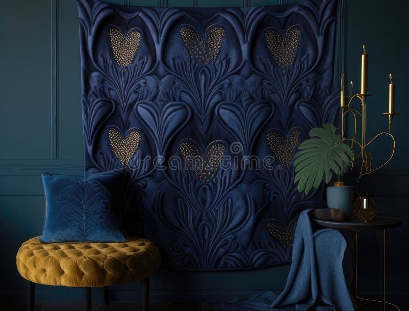Luxurious Velvet Batik Tufted Tapestry with a Weaved Pattern. Podium ...