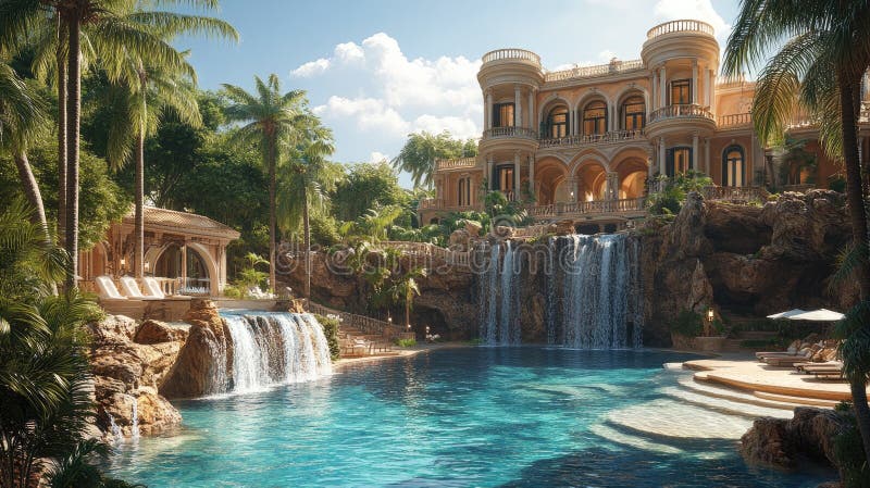 Luxurious Villa Overlooking the Ocean with Private Waterfall and ...