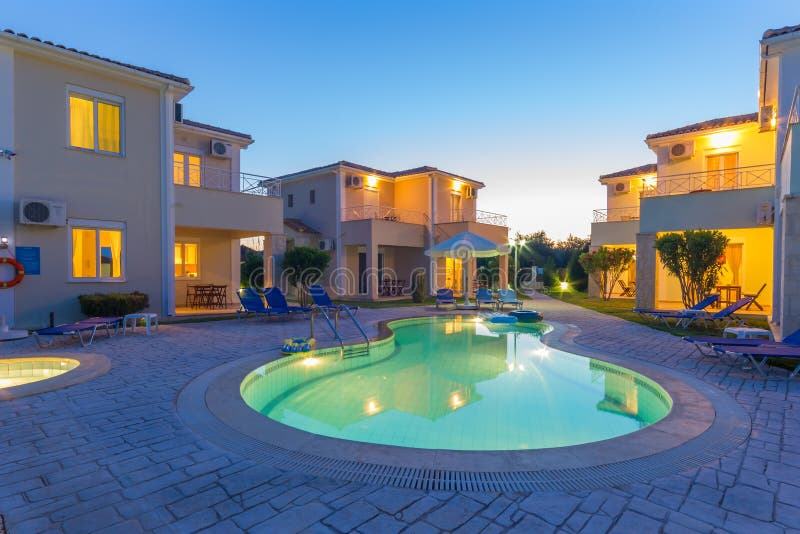 Luxurious villa with pool stock photo. Image of chair - 34838712