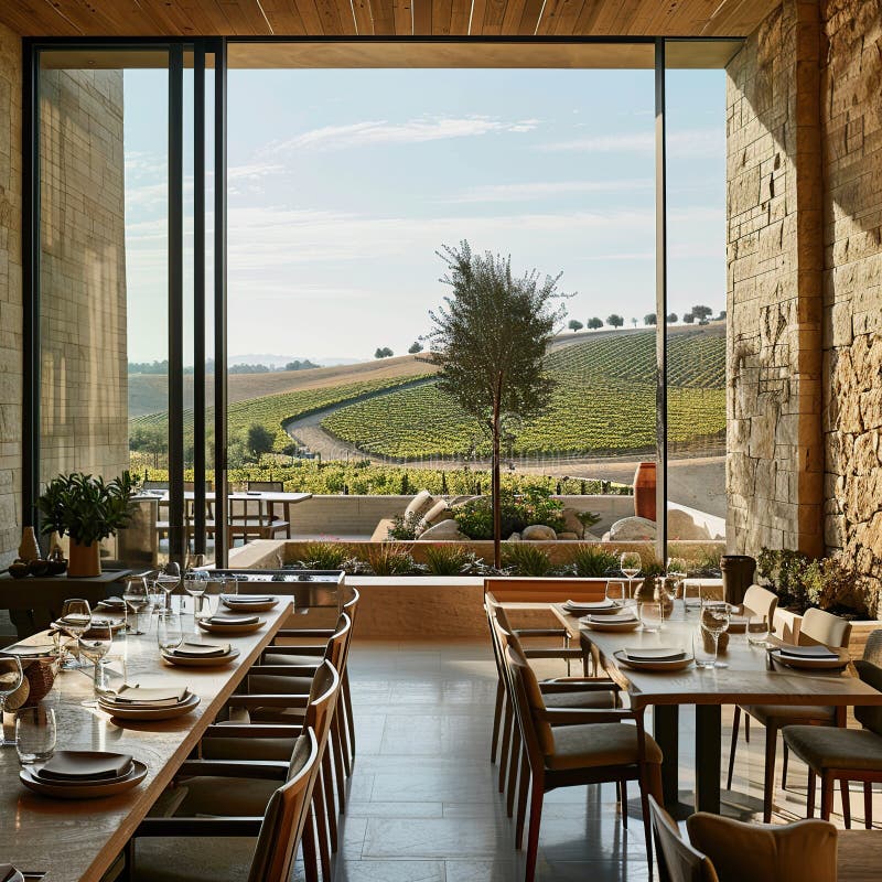 Luxurious Vineyard Restaurant with Rolling Hills Views and Modern ...