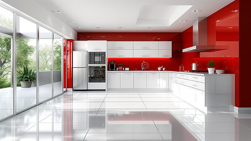 Luxurious White Kitchen Design with High-end Appliances and Elegant ...
