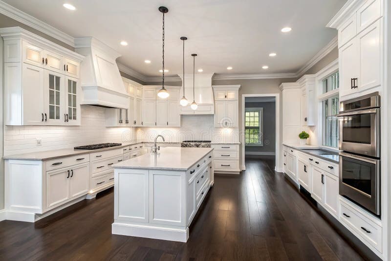 Luxury White Kitchen Home Design. Beautiful Luxury Estate Home Kitchen ...