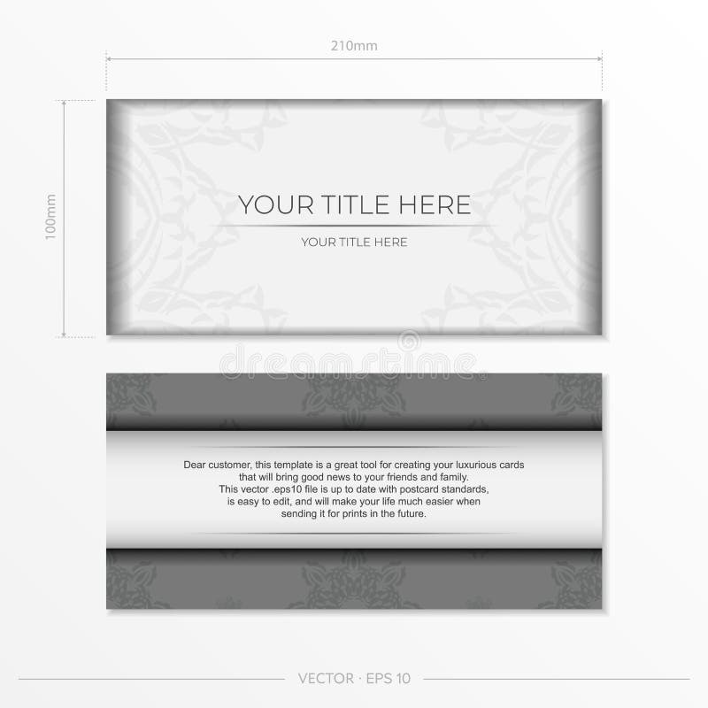Luxurious White Rectangular Invitation Card Template with Vintage ...