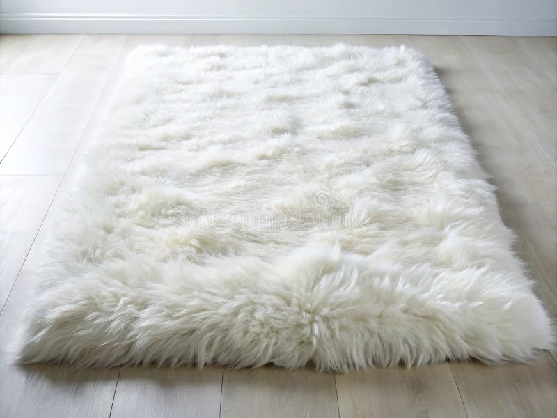 Luxurious White Rug with Subtle Texture on a Crisp White Background a ...