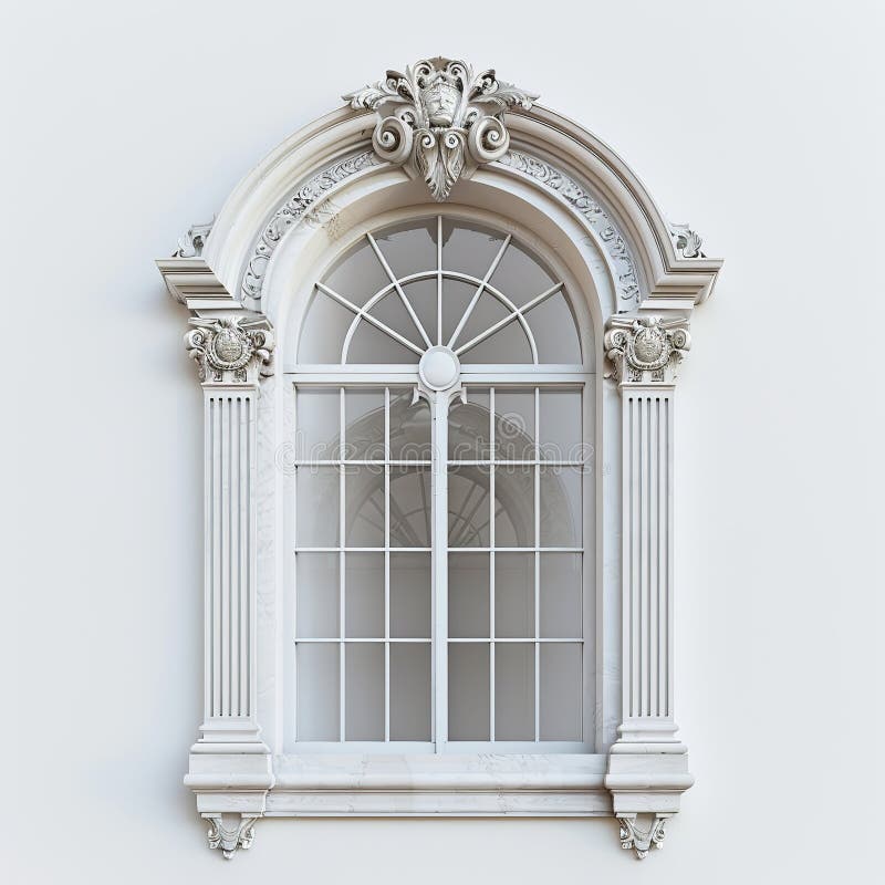 Luxurious White Window Looks Soo Royal in White Colour Stock ...