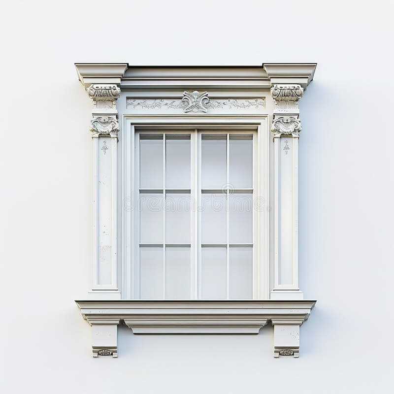 Luxurious White Window Looks Soo Royal in White Colour Stock ...