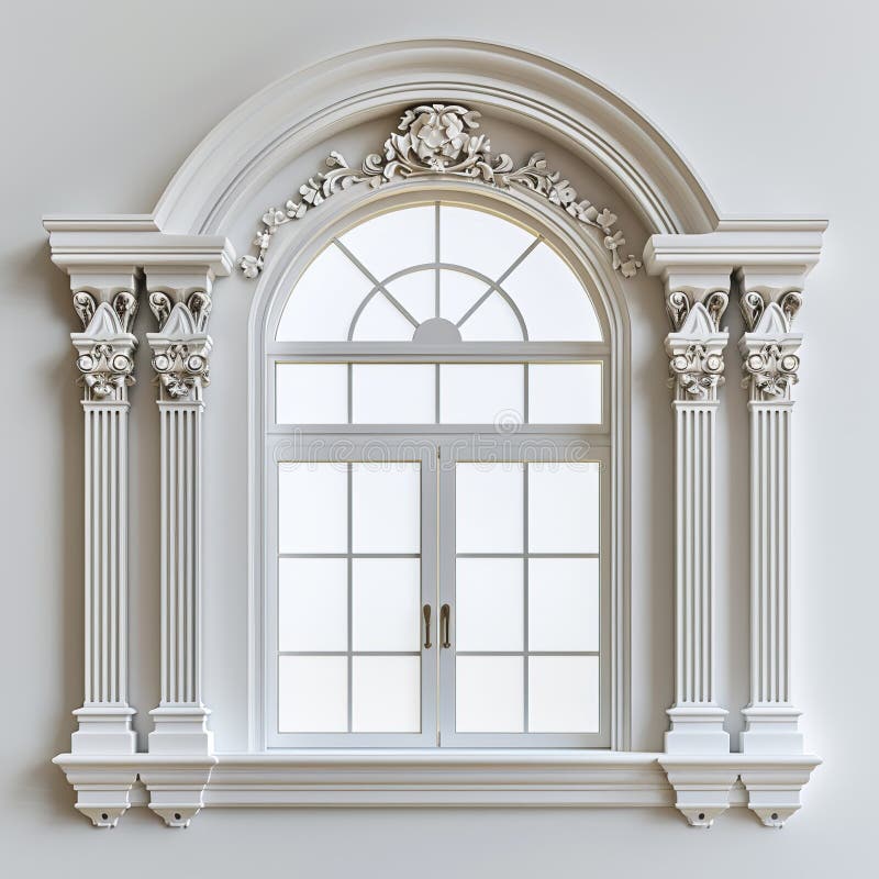 Luxurious White Window Looks Soo Royal in White Colour Stock ...