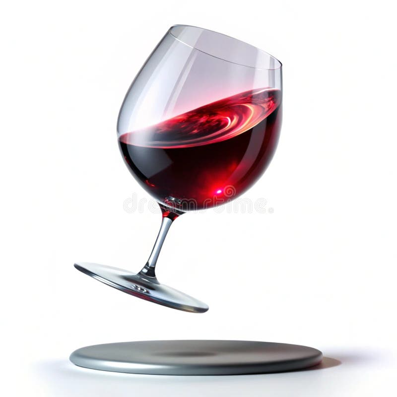 Levitating Glowing Wine Glass with Rotating Liquid Stock Illustration ...