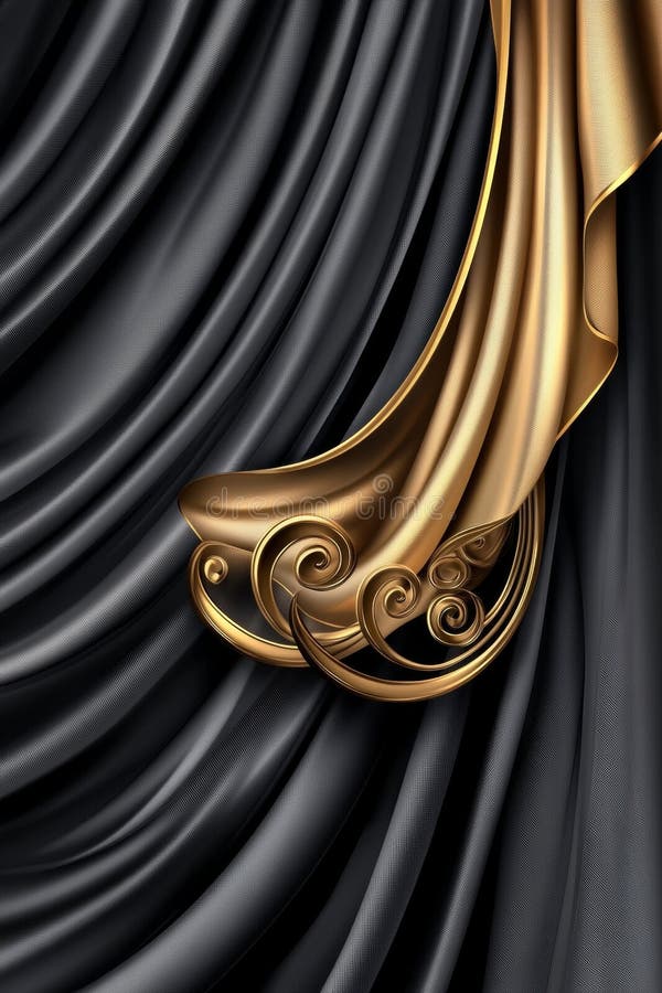 Luxury Abstract Background, Black and Gold with Elegant Swirls and ...