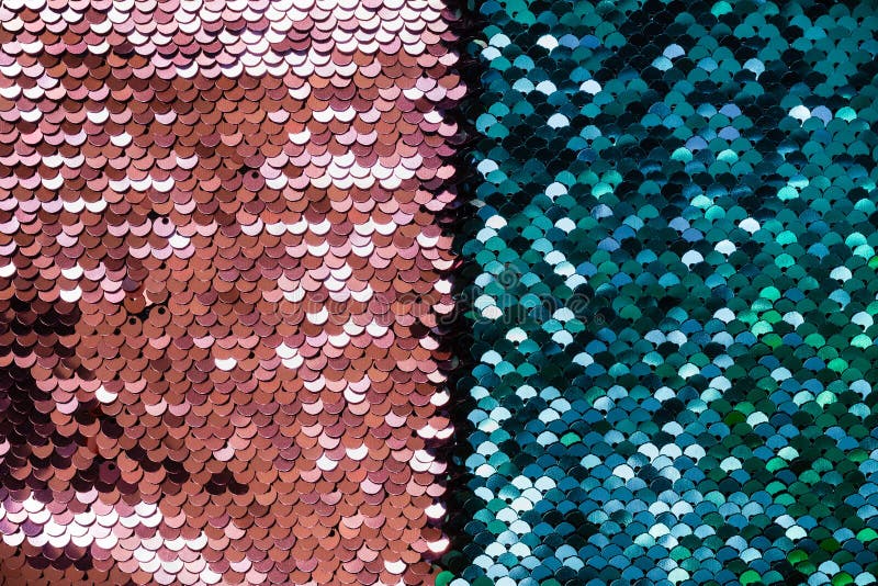 Luxury Abstract Background With Coral And Turquoise Sequins On Fabric ...